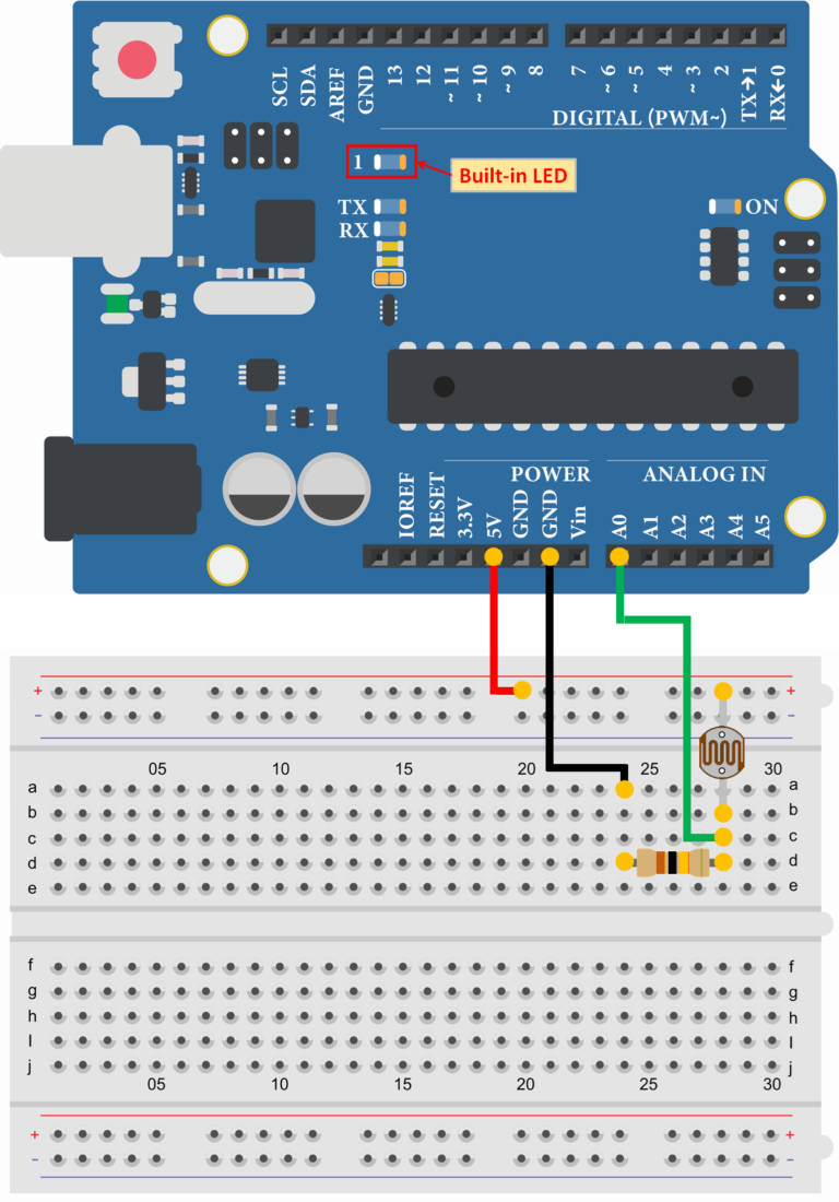 Arduino-How to use CdS Photoresistor | Spiceman